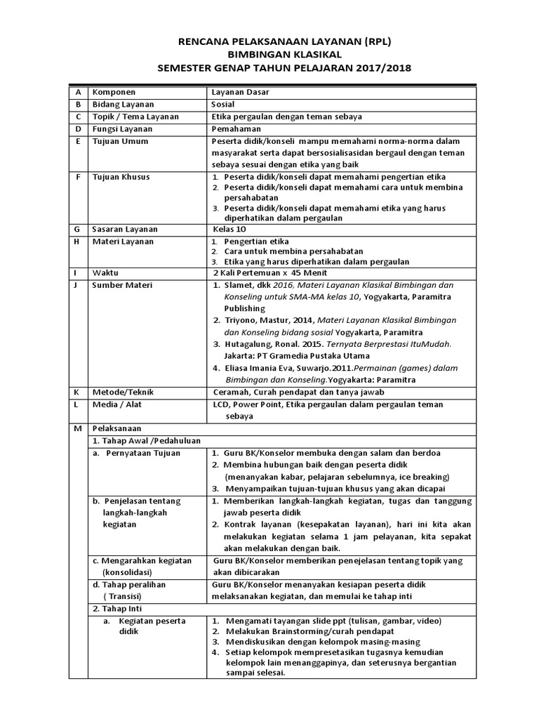 RPL Bidang Sosial | PDF