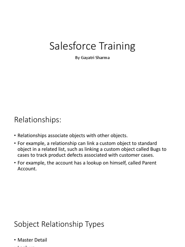 Salesforce Relationship Types | PDF | Hierarchy | Salesforce.Com