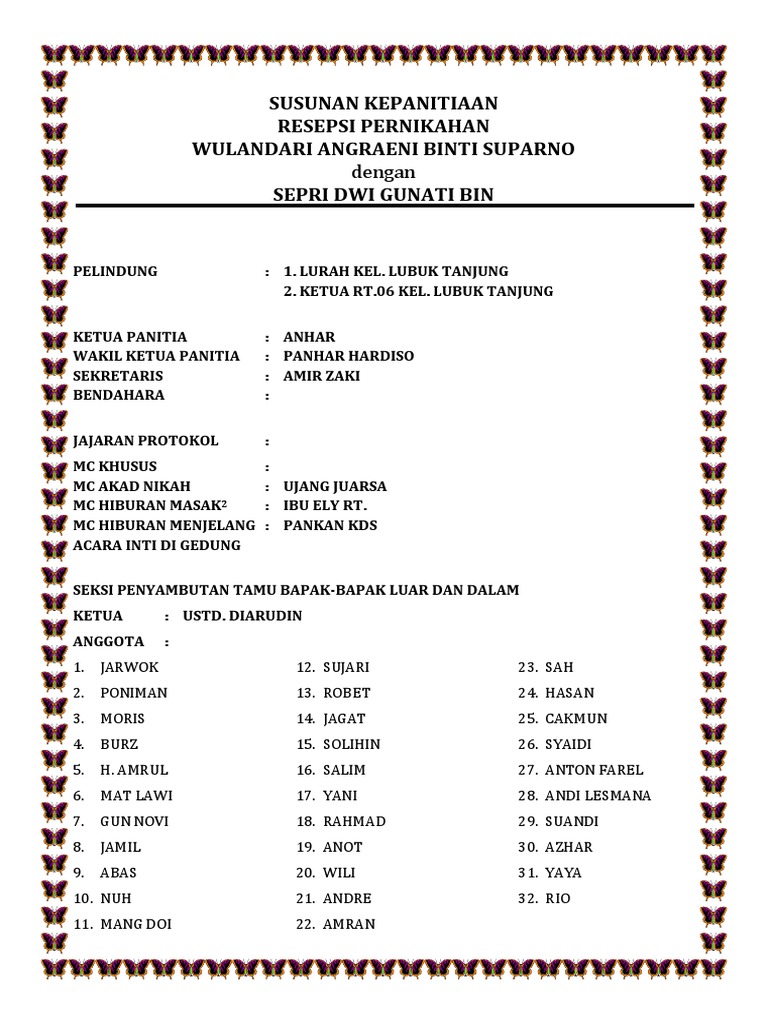 Susunan Kepanitiaan | PDF