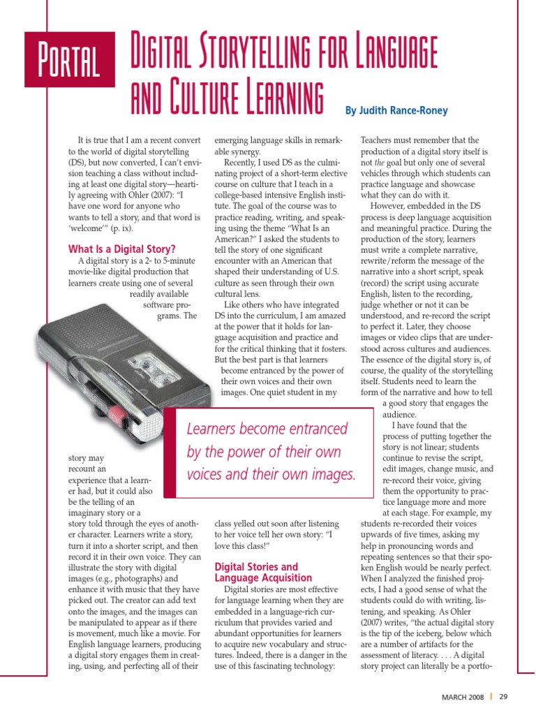 Judith Rance-Roney Digital Storytelling PDF | PDF | Narrative ...