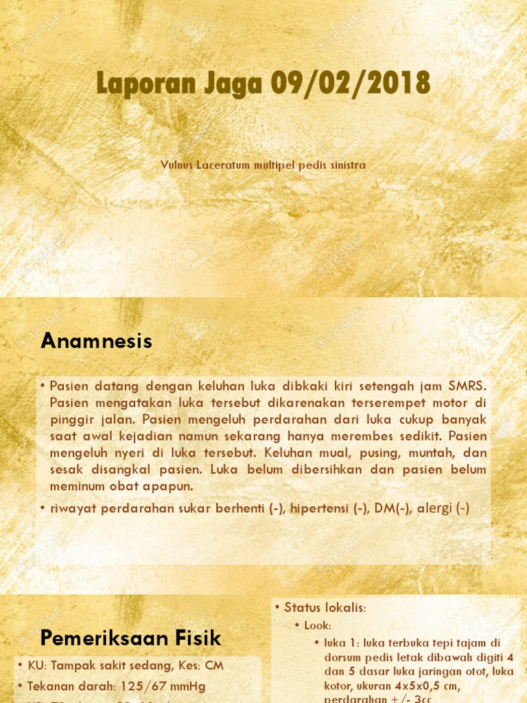 Lapkas Vulnus Laceratum Pedis | PDF