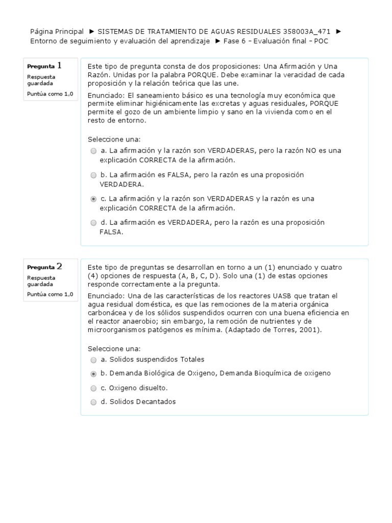 Fase 6 - Evaluación Final - POC | PDF | Gasolinera | Aguas residuales