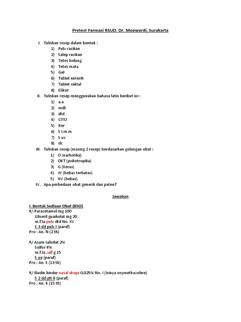 Contoh Resep Eliksir dalam Farmasi | PDF | Kesehatan Holistik