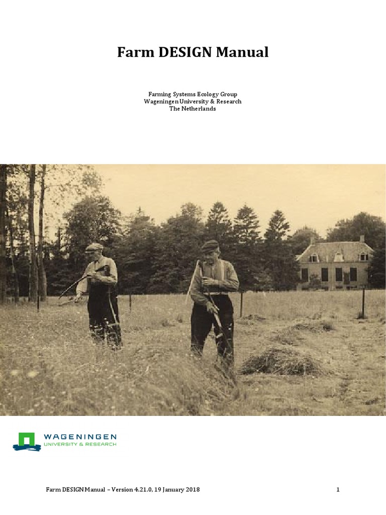 Farm DESIGN Manual Guide | PDF | Agriculture | Microsoft Excel
