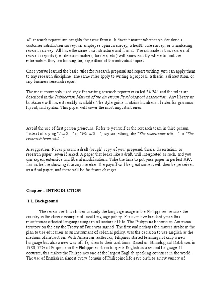 All Research Reports Use Roughly The Same Format | PDF | Philippines ...