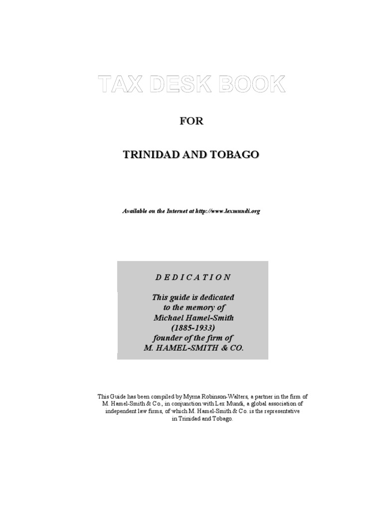 Trinidad & Tobago Tax | PDF | Corporate Tax | Income Tax