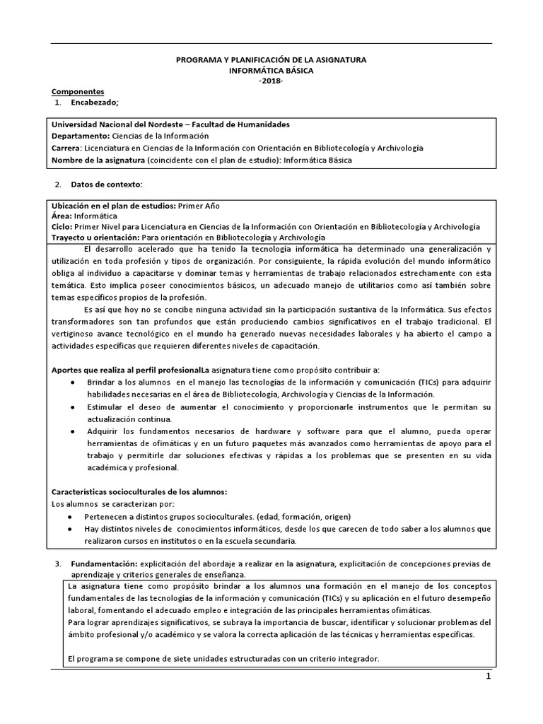 MODELO PLANIF 2 Informática Básica - Vargas PDF | PDF | Maestros | Prueba (evaluación)