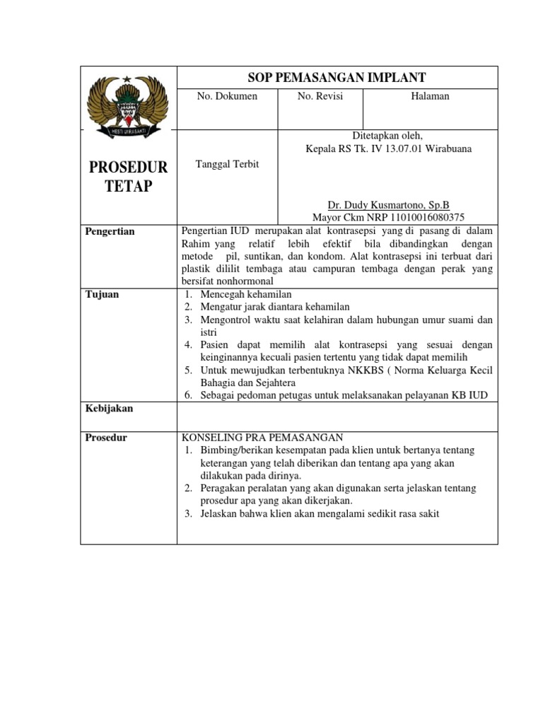 Sop Pemasangan Iud | PDF | Sains & Matematika