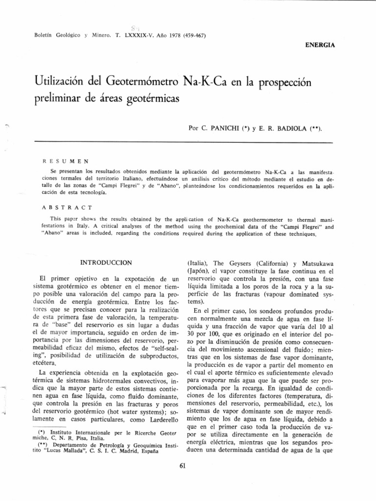 Utilización Del Geotermómetro Na-K-CA | PDF