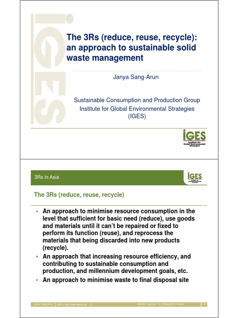 3Rs Sustainable Waste Management | PDF | Waste Management | Waste