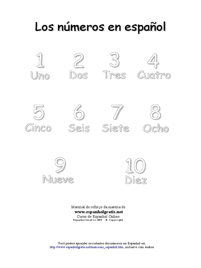 Los Numeros Espanol