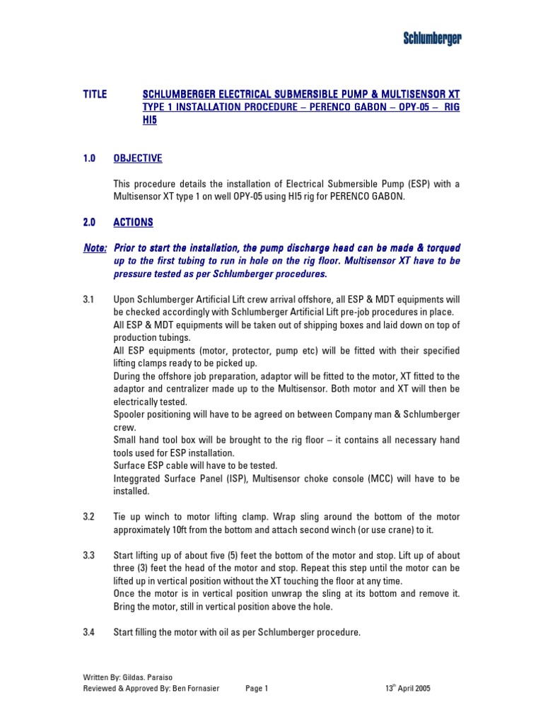 ESP Installation Procedure | PDF | Manufactured Goods | Nature