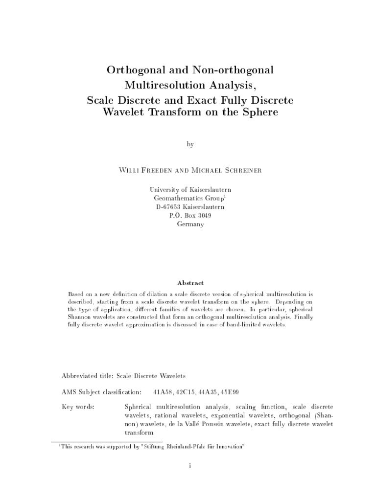 Multiresolution Analysis | PDF | Wavelet | Harmonic Analysis