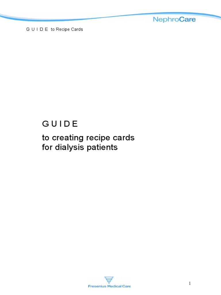 Guide To Creating Recipe Cards For Dialysis Patients | PDF | Cooking ...