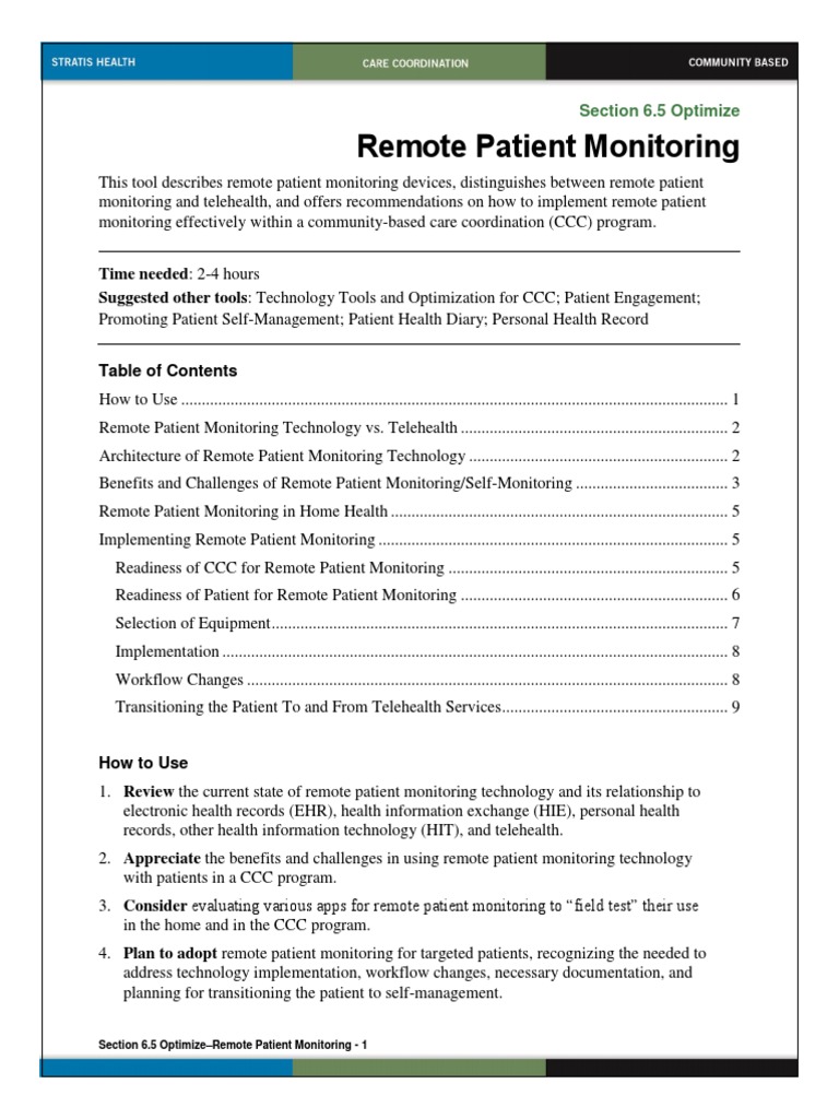 6 Remote Patient Monitoring | PDF | Electronic Health Record ...