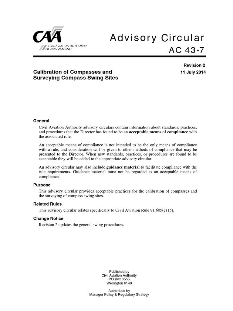 Compass Swing Procedure | PDF | Magnetometer | Compass