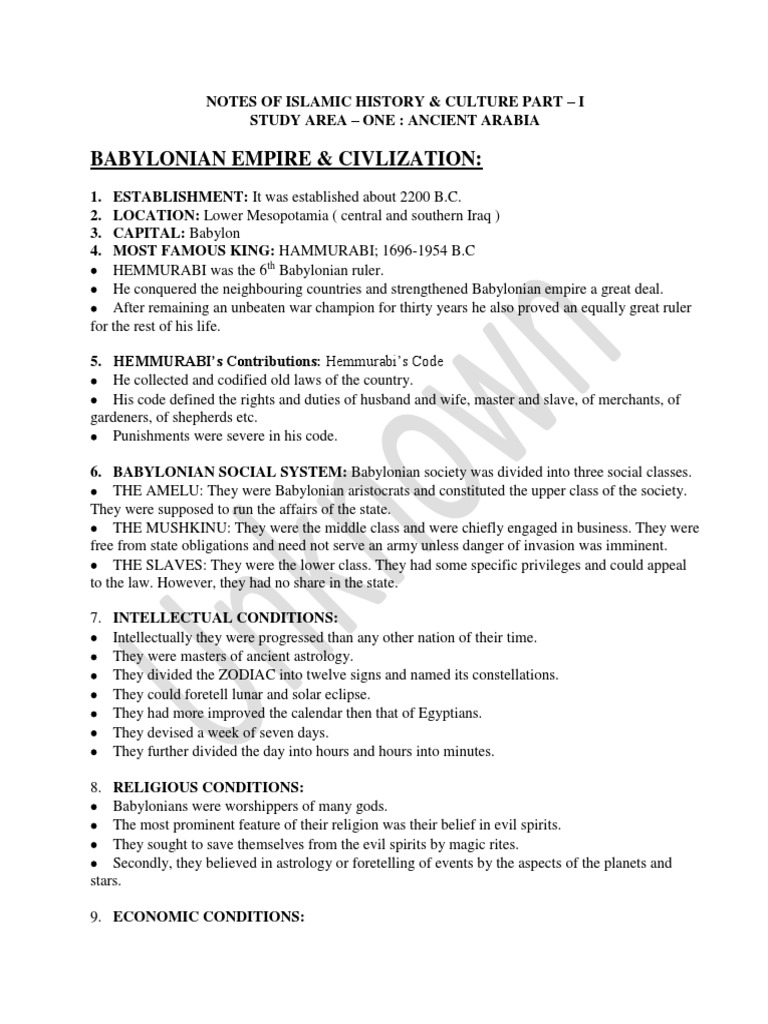 Islamic History 1 | PDF | Hammurabi | Medina
