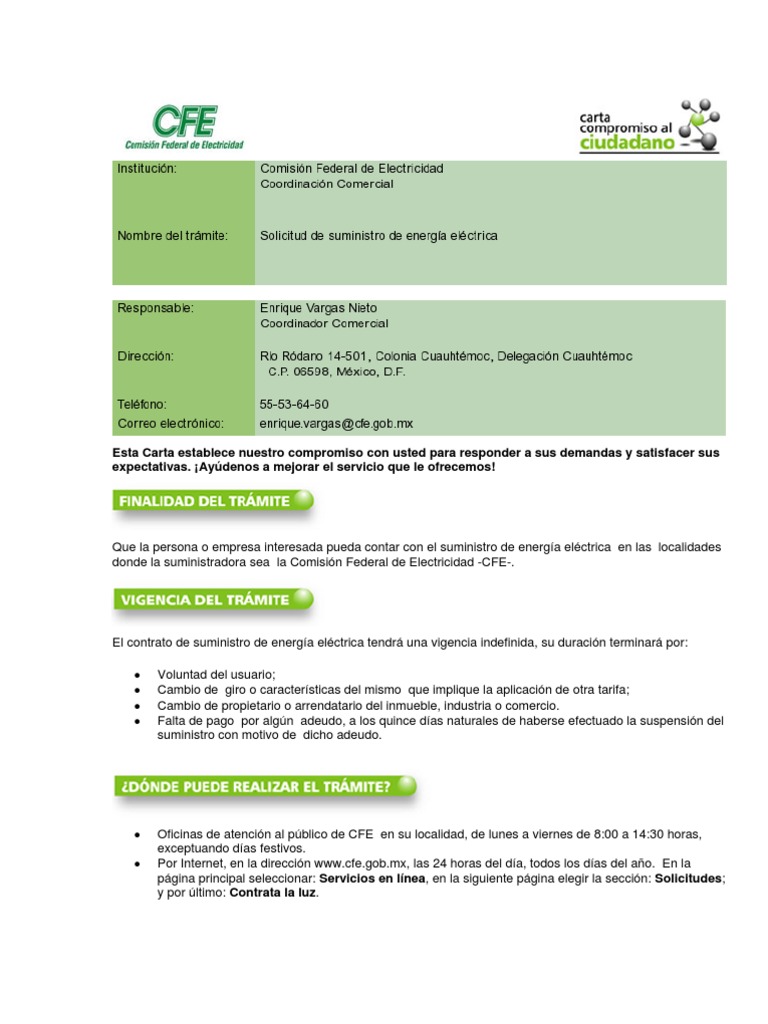Contratacion CFE | Servicio al cliente | Internet