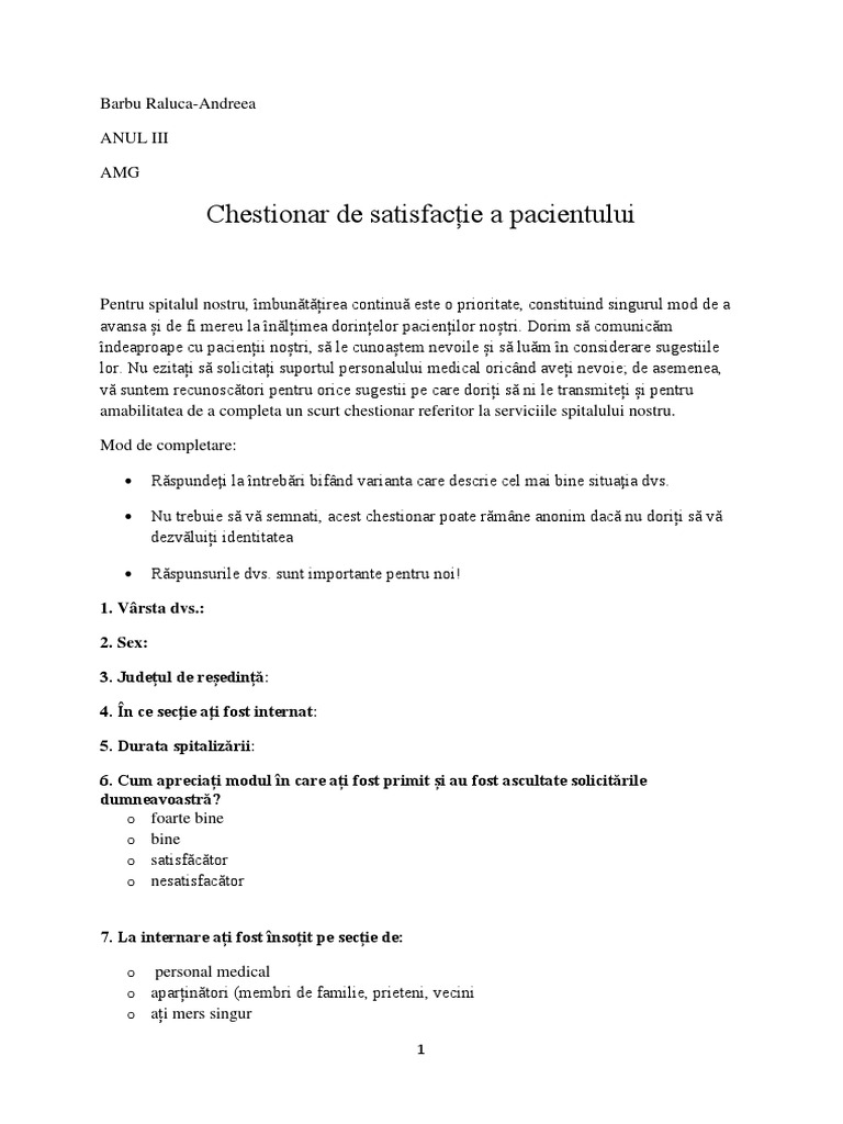 Chestionar | PDF