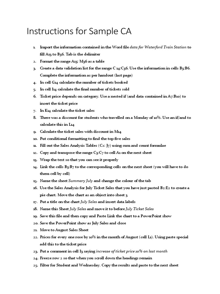 Instructions For Students PDF