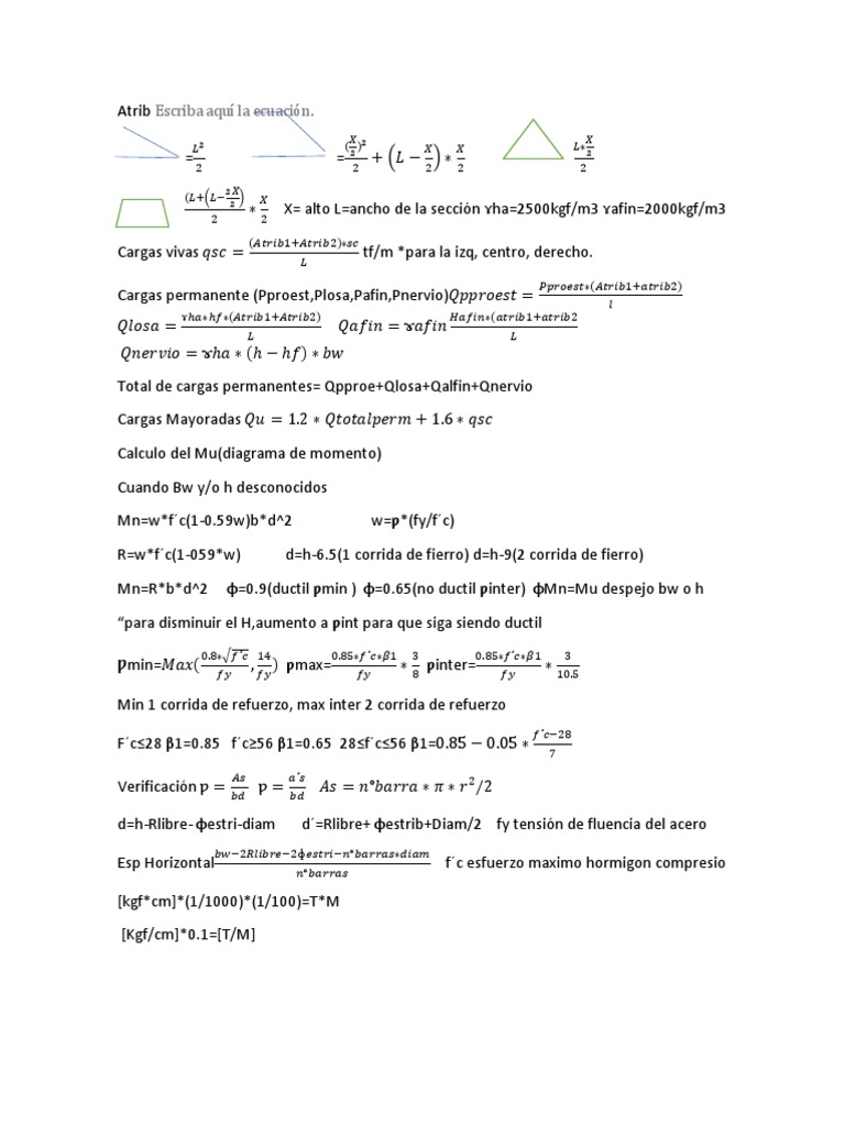 FORMULARIO Hormigon C2 | PDF | Ingeniería mecánica | Ingeniería de Edificación
