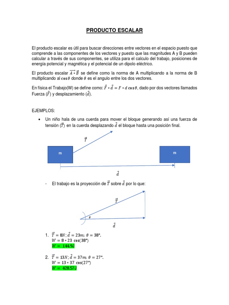 El Producto Escalar | PDF | Vector Euclidiano | Álgebra lineal