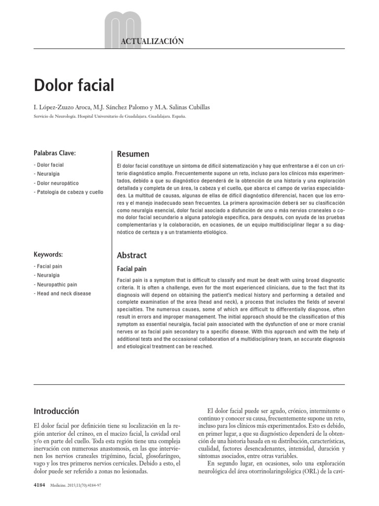 Dolor Facial PDF | PDF | Migraña | Dolor