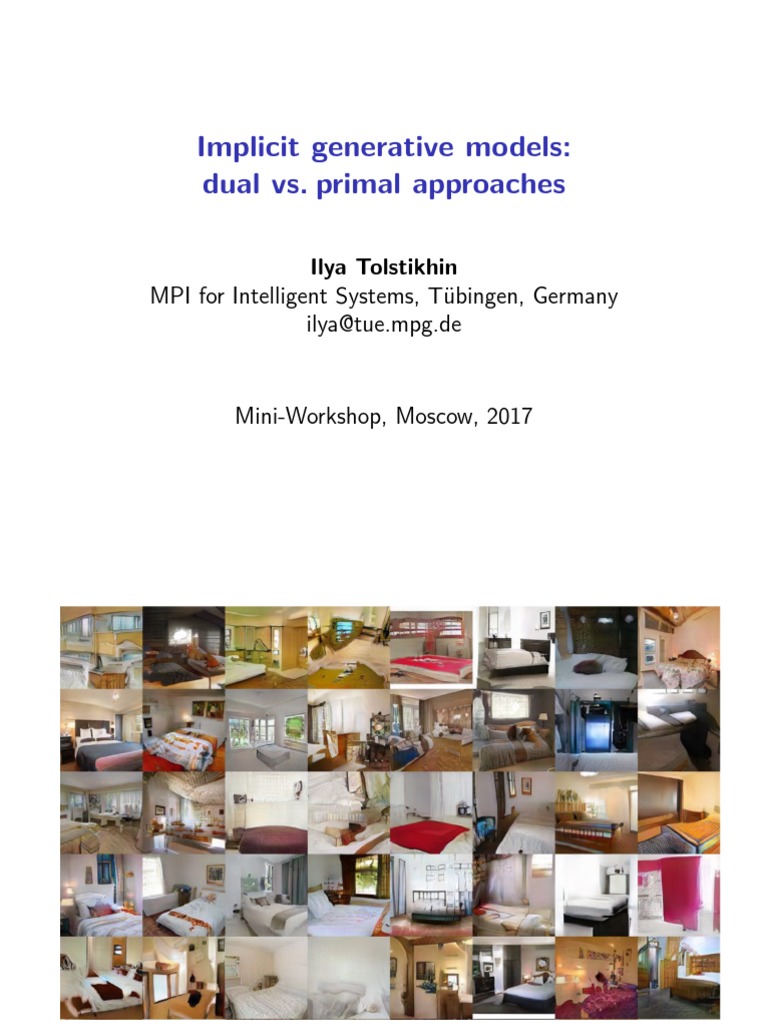 Implicit Generative Models: Dual vs. Primal Approaches | PDF ...