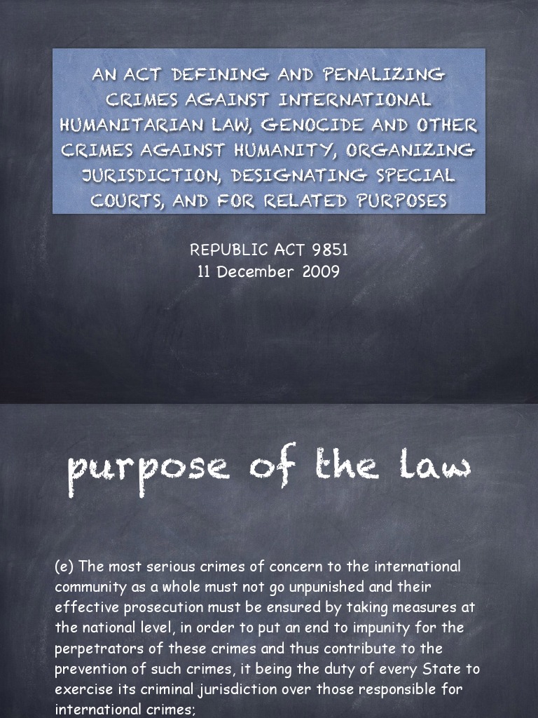 Ra 9851 PDF PDF International Humanitarian Law Geneva Conventions
