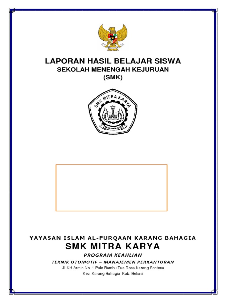 Sampul Rapor SMK Mitra Karya | PDF