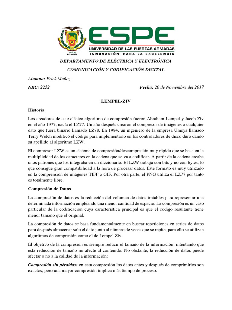 LZ Compression Algorithm Explained | PDF | Data Compression | Applied ...