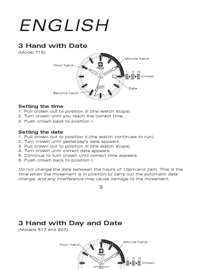 Zodiac Watch Instructions | PDF | Clock | Nature