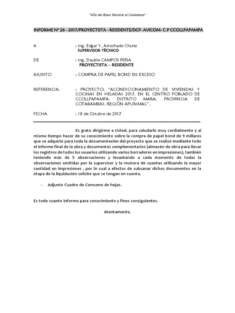 INFORME de Hojas Bond