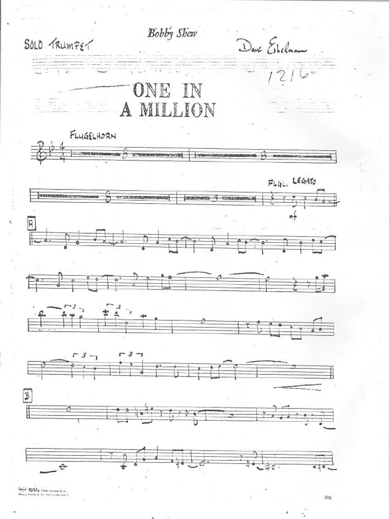 One in A Million - Bobby Shew (Dave Eshelman) Solo TP | PDF