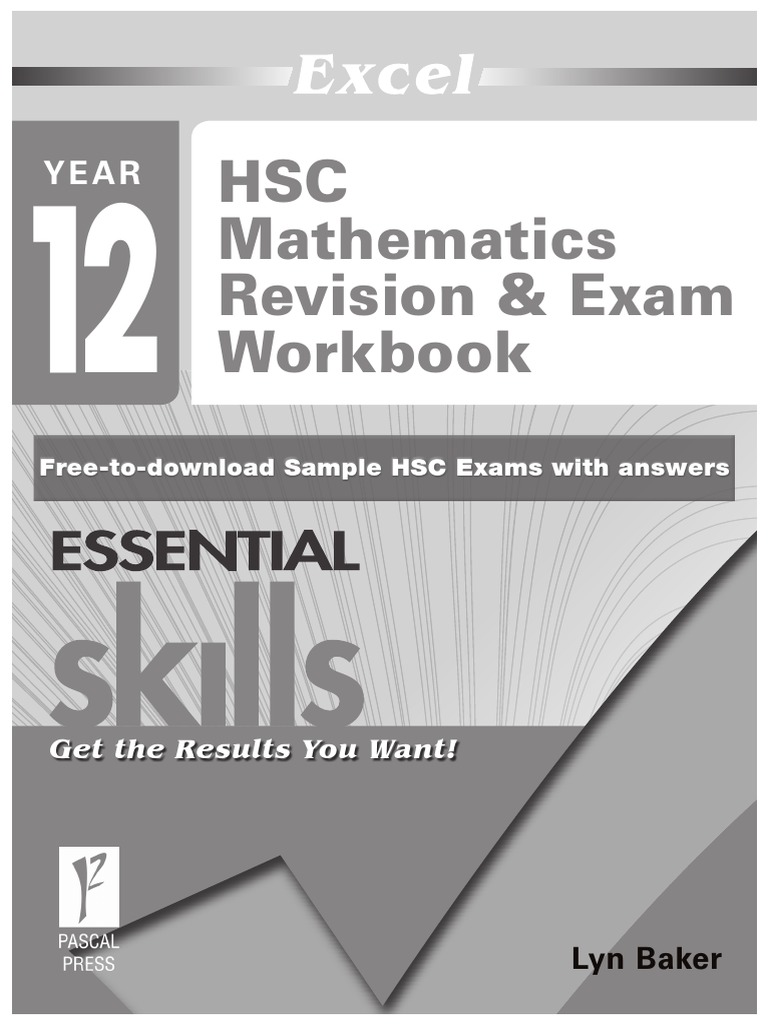 Year 12-Maths 2 Unit Resources - Excel Revision Exam Workbook | PDF ...
