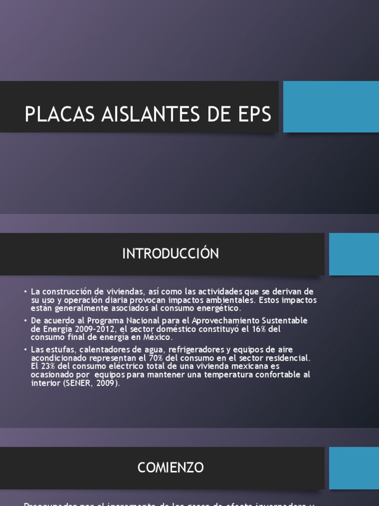 Placas Aislantes De Eps Pdf Huella De Carbono Conservación De Energía