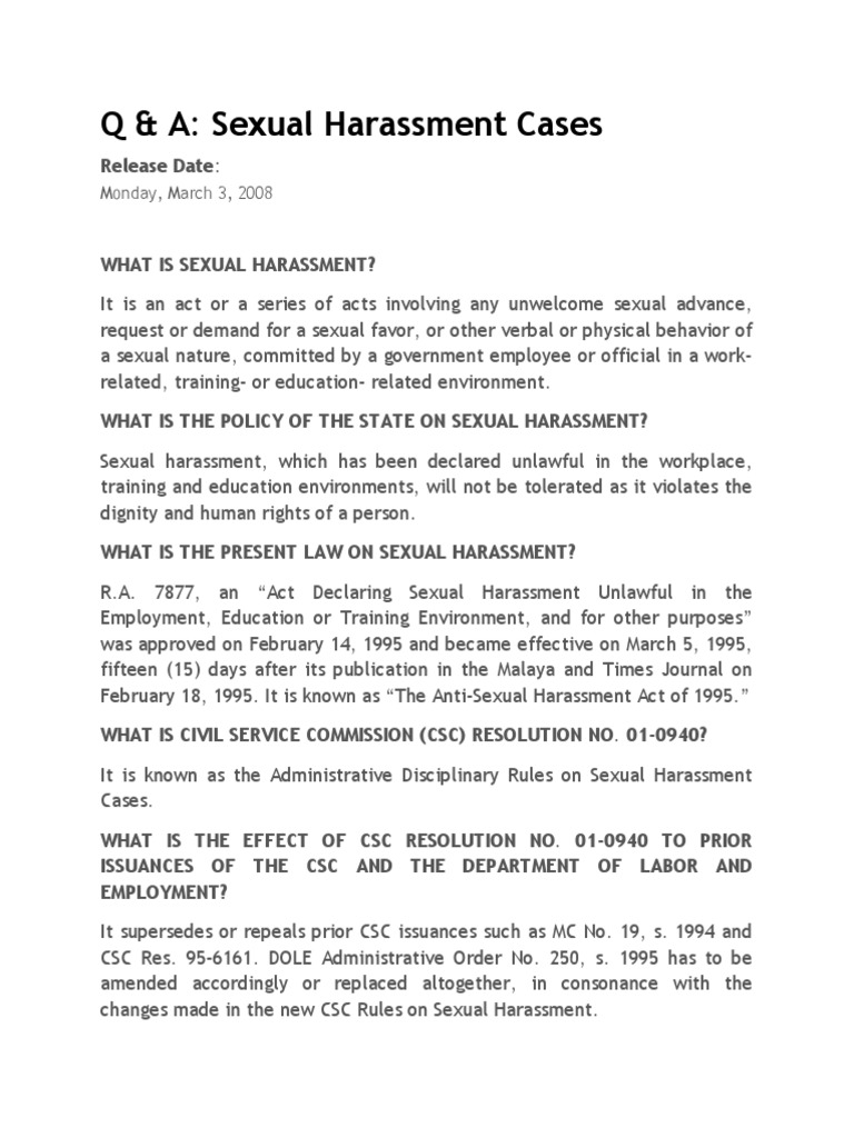 Anti Sexual Harassment Aw | PDF | Sexual Harassment | Harassment