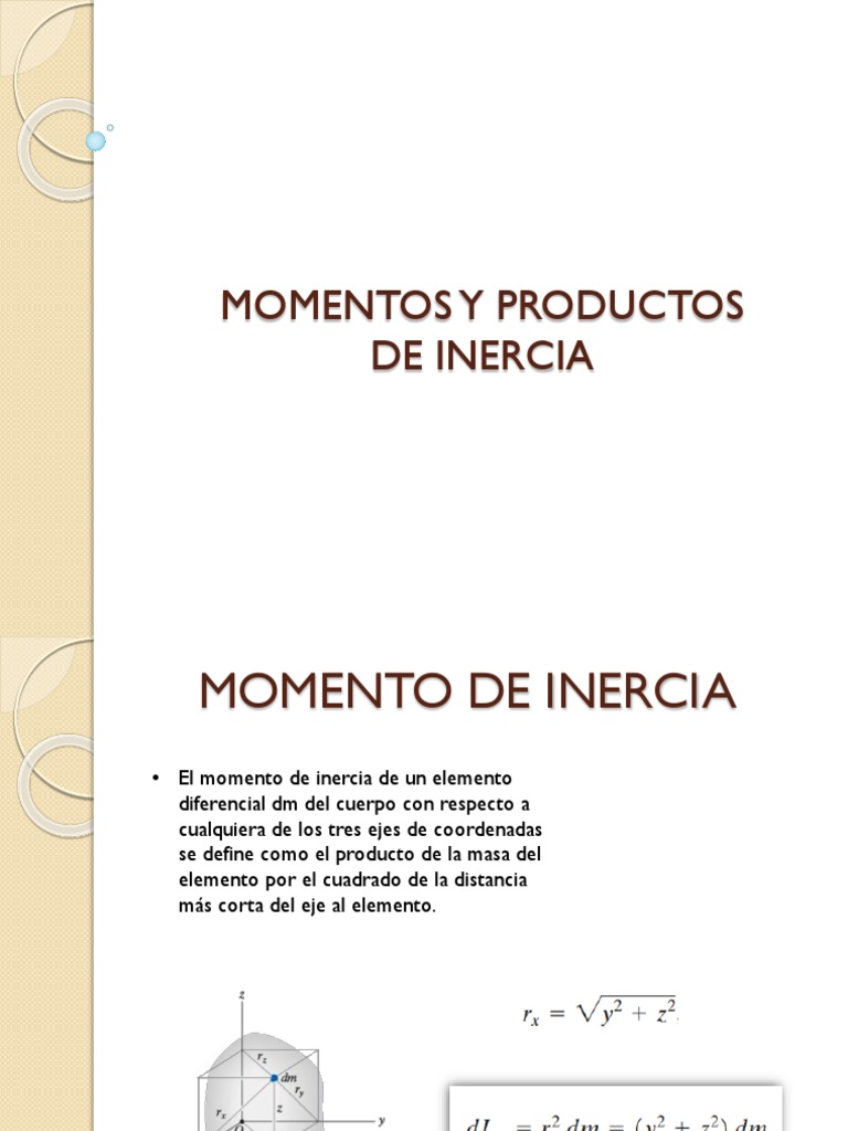 Momento y Producto de Inercia Dinamica 2 | PDF | Sistema de coordenadas ...