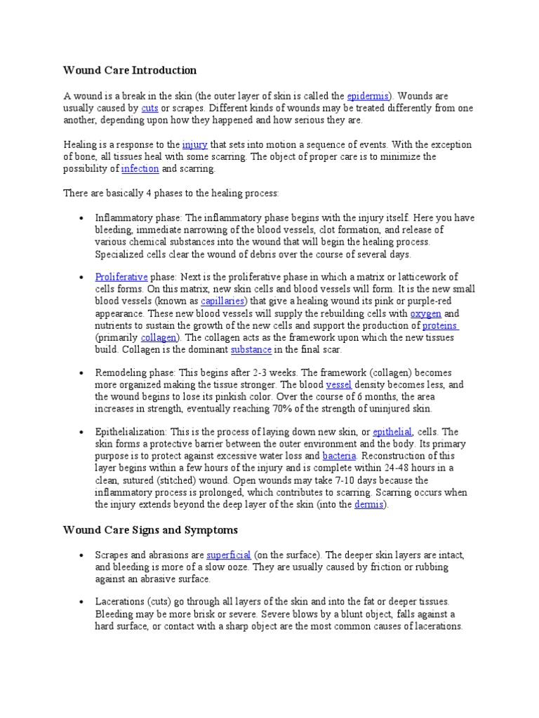 Wound Care Introduction | Download Free PDF | Wound | Healing