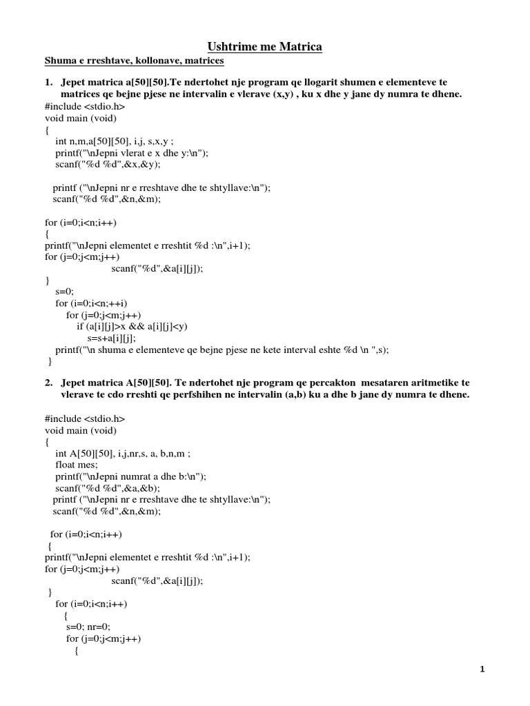UshtrimeC Matrica | PDF