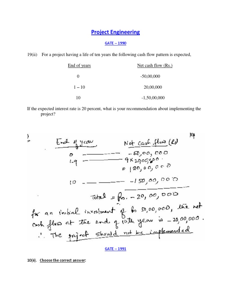 Project Engg | PDF | Depreciation | Net Present Value