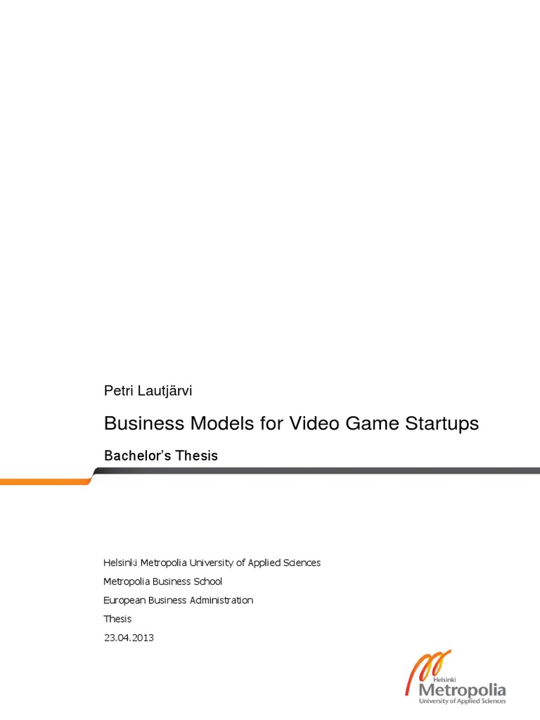Video Game Startup Business Models | PDF | E Commerce | Digital ...