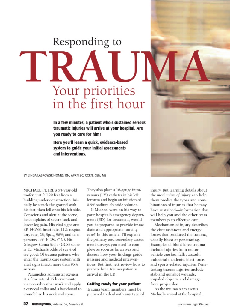 Responding To Trauma | PDF | Major Trauma | Intravenous Therapy