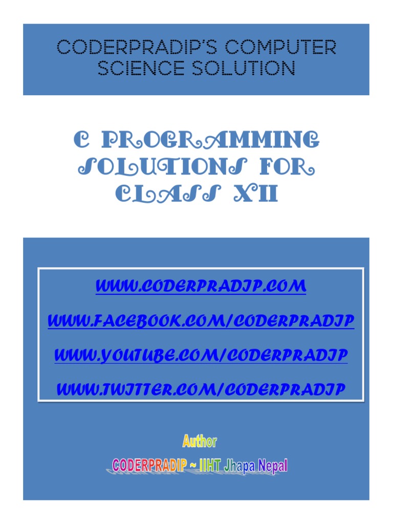 C Programming Solution For Class 12 Pdf Pdf Computer Programming Computing 