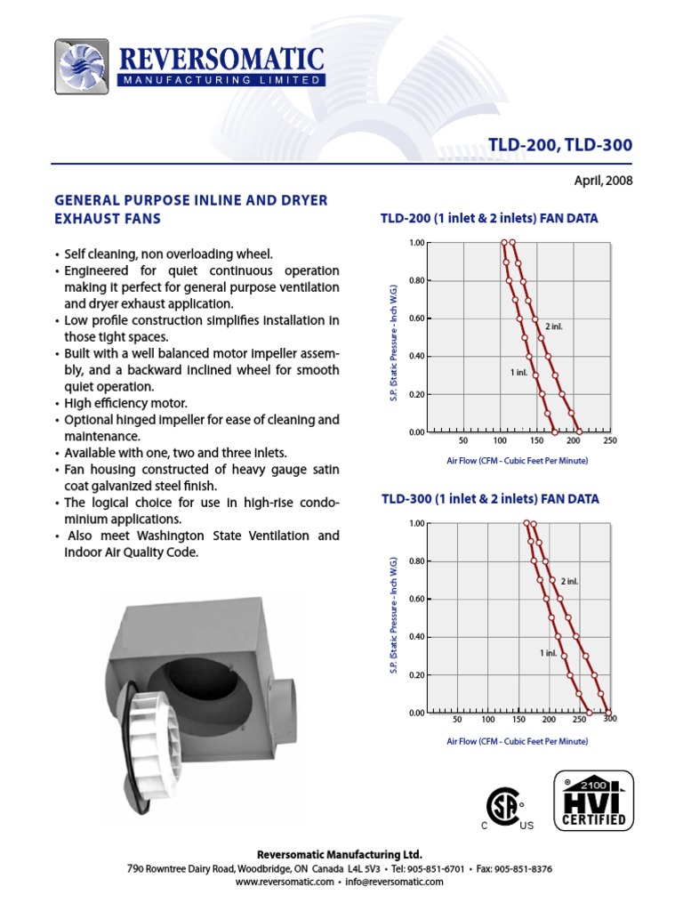 TLD 300 Inlet | PDF | Ventilation (Architecture) | Mechanical Engineering