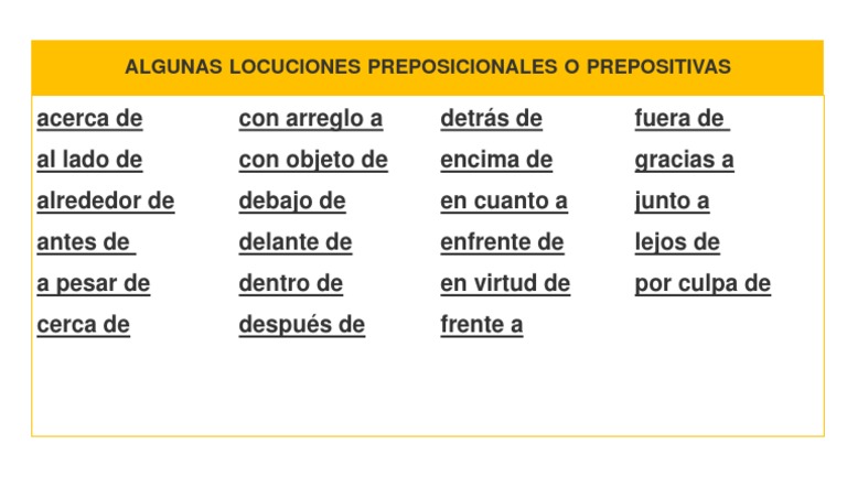 Locuciones Preposicionales | PDF