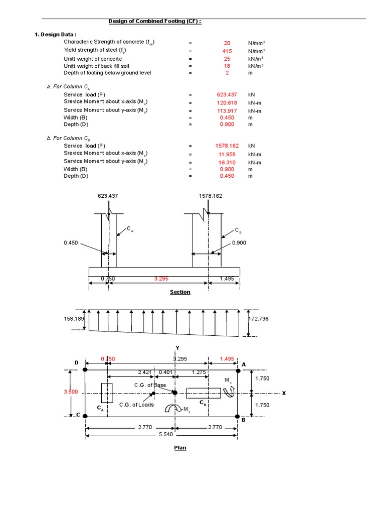 Design and Analysis of a Combined Footing to Support Two Adjacent ...