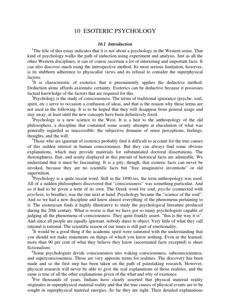 10 Esoteric Psychology: Psychein, To Breathe), Was The One Next at Hand ...