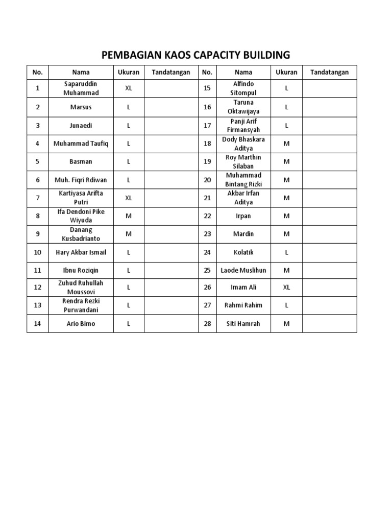 Pembagian Kaos Capacity Building