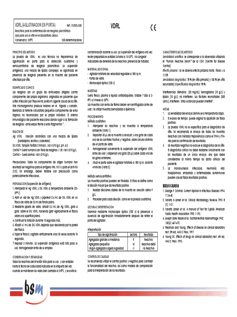 VDRL.pdf | Diagnostico medico | Ciencias de la Salud